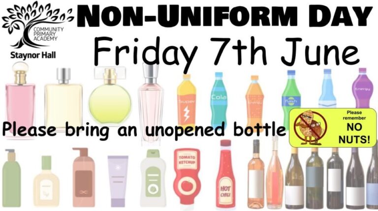 Non-Uniform Day – Friday 7th June 2024 – Staynor Hall Community Primary ...